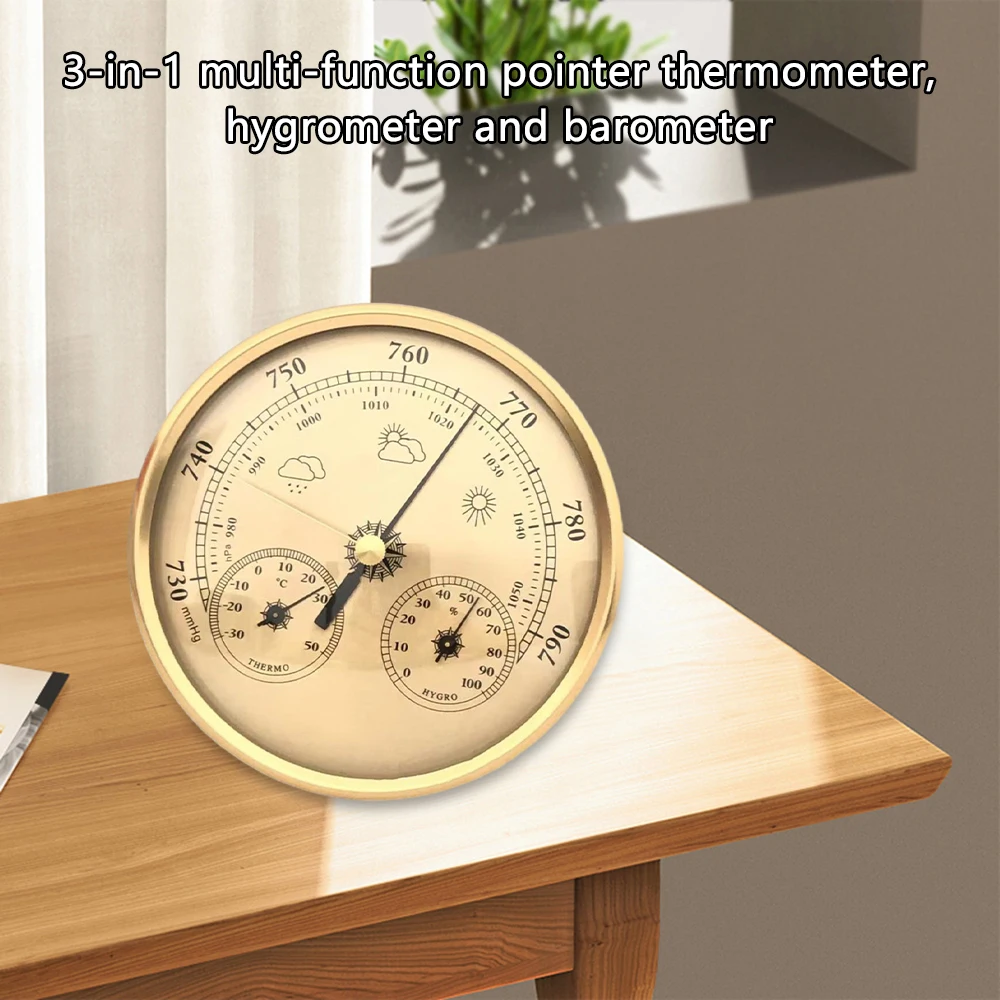 130MM 3-in-1 Multifunction Pointer Thermometer Hygrometer Barometer ...