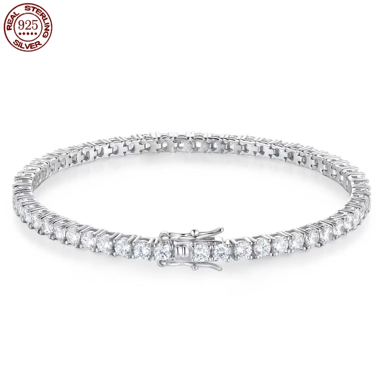 Pulsera de tenis de moissanita 100% auténtica, chapada en oro de 18 ...