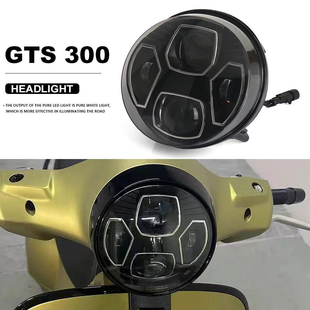 New Motorcycle Accessories Led Headlight Round Head Light Kit Black and ...