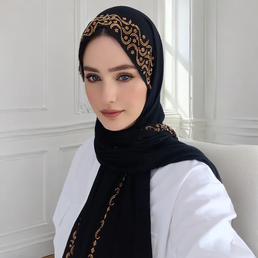 Modal-Cotton-Jersey-Hijab-Scarf-For-Muslim-Women-Shawl-Stretchy-Easy ...