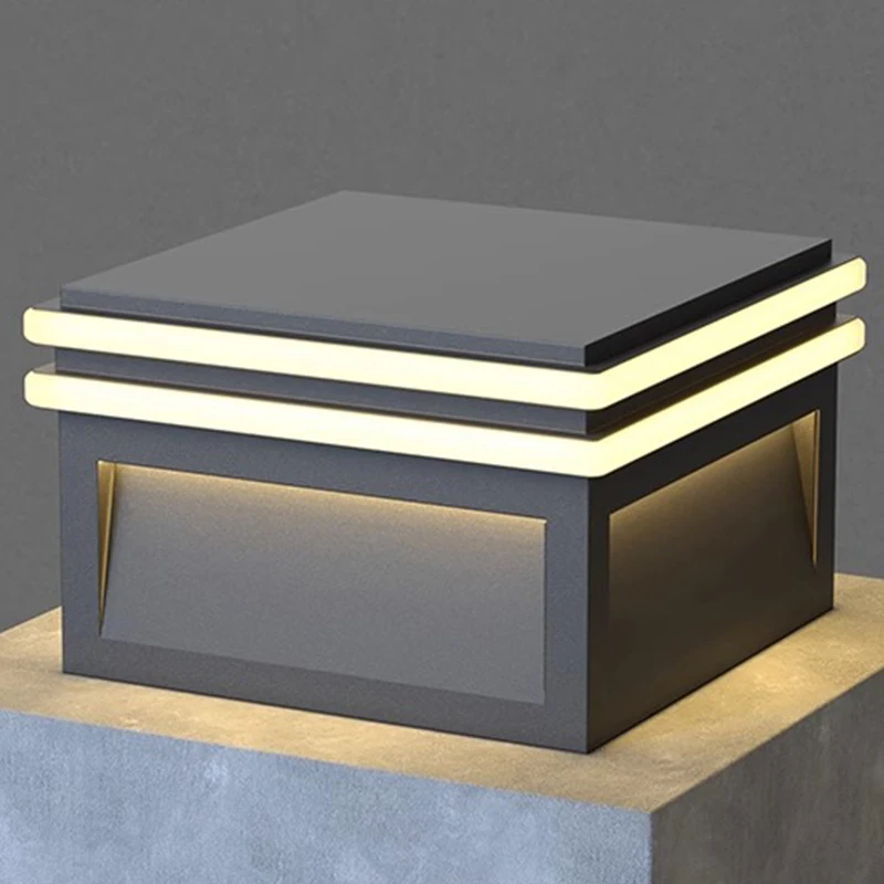 Outdoor-IP65-Waterproof-LED-Square-Solar-Pillar-Light-Courtyard-Street ...