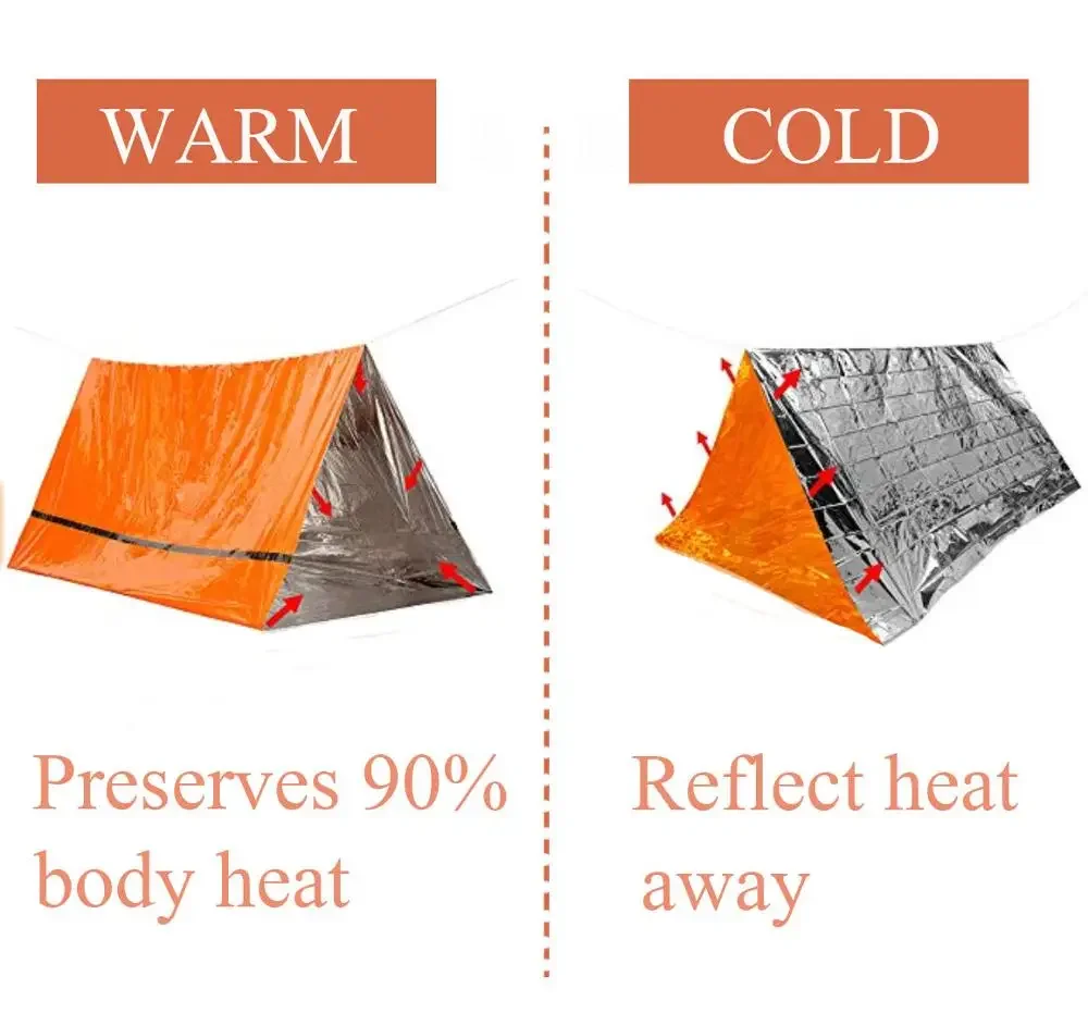 2Person-Emergency-Shelter-Waterproof-Thermal-Blanket-Rescue-Survival ...