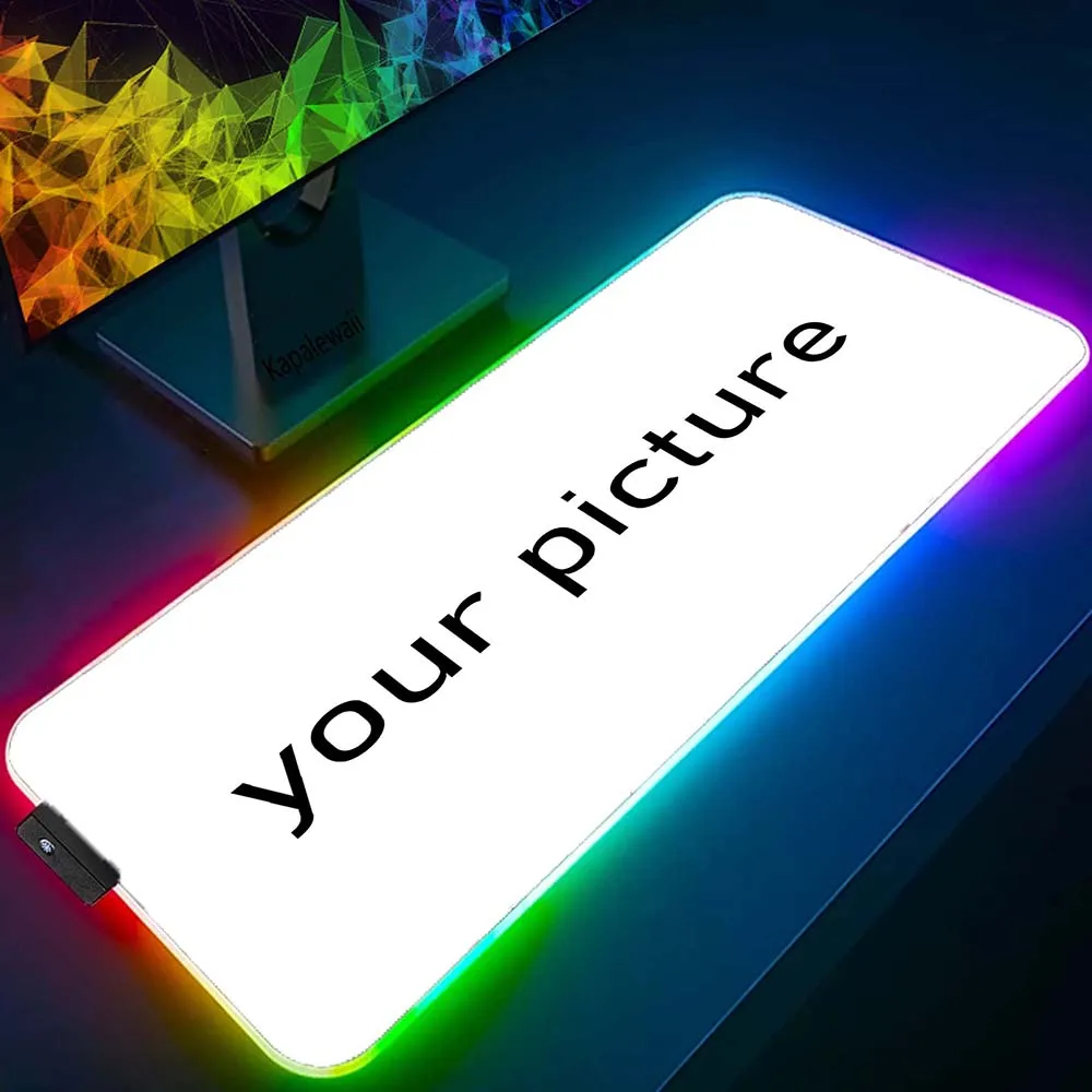 Tüm beyaz büyük boy Mouse Pad RGB halı Mat oyun oyuncu adanmış LED ...