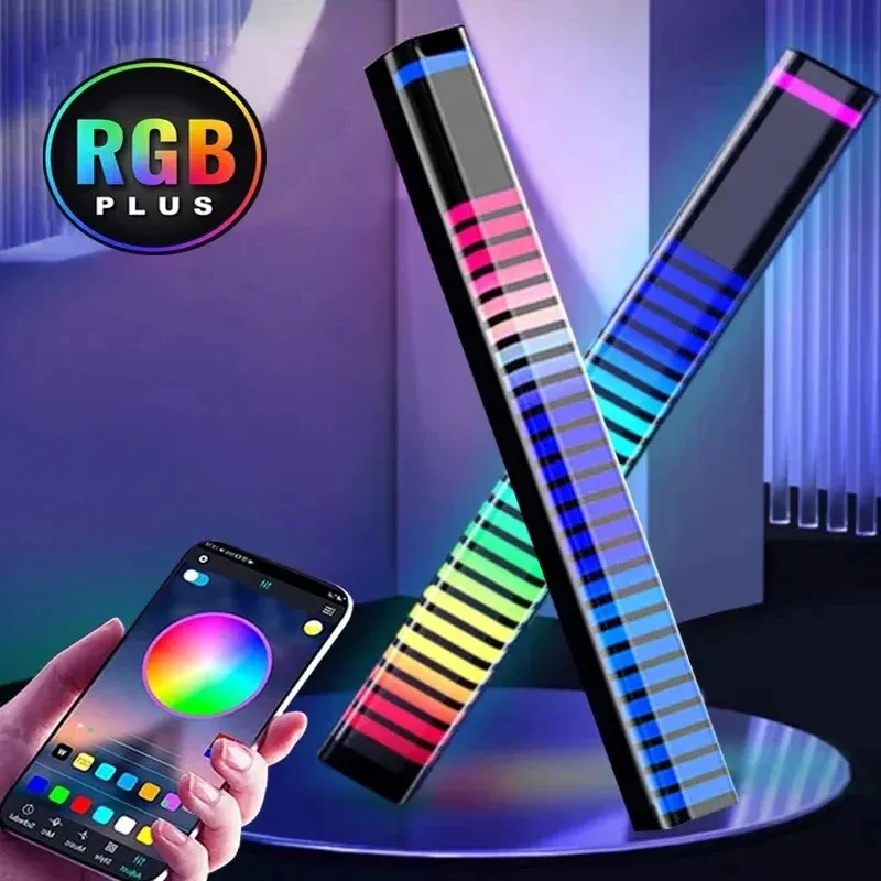 32LED-Strip-Lights-RGB-Music-Sound-APP-Control-Pickup-Rhythm-Ambient ...