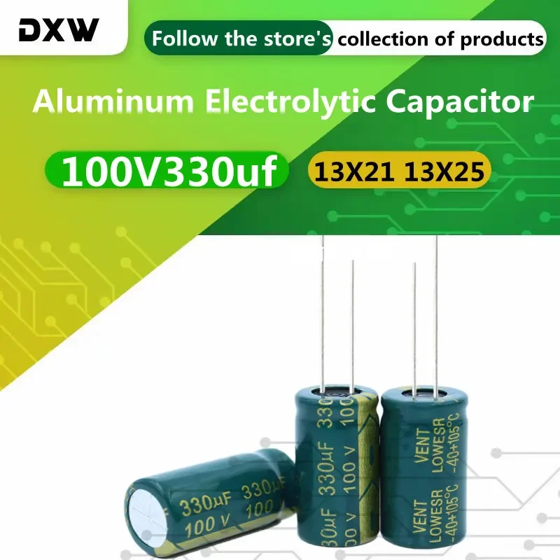 10PCS-Electrolytic-Capacitor-100V-330uf-13X21-13X25-Aluminum ...