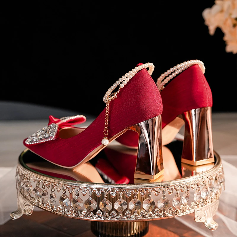 Big Red Shoes Sexy Wedding Women’s Shoes Big Size Fashion High Heel ...
