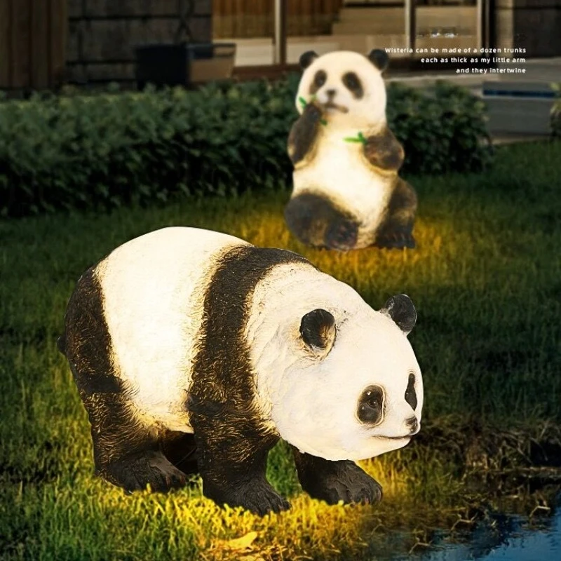 LED Panda Solar Lights Outdoor Garden Pastoral Simulation Decoration ...