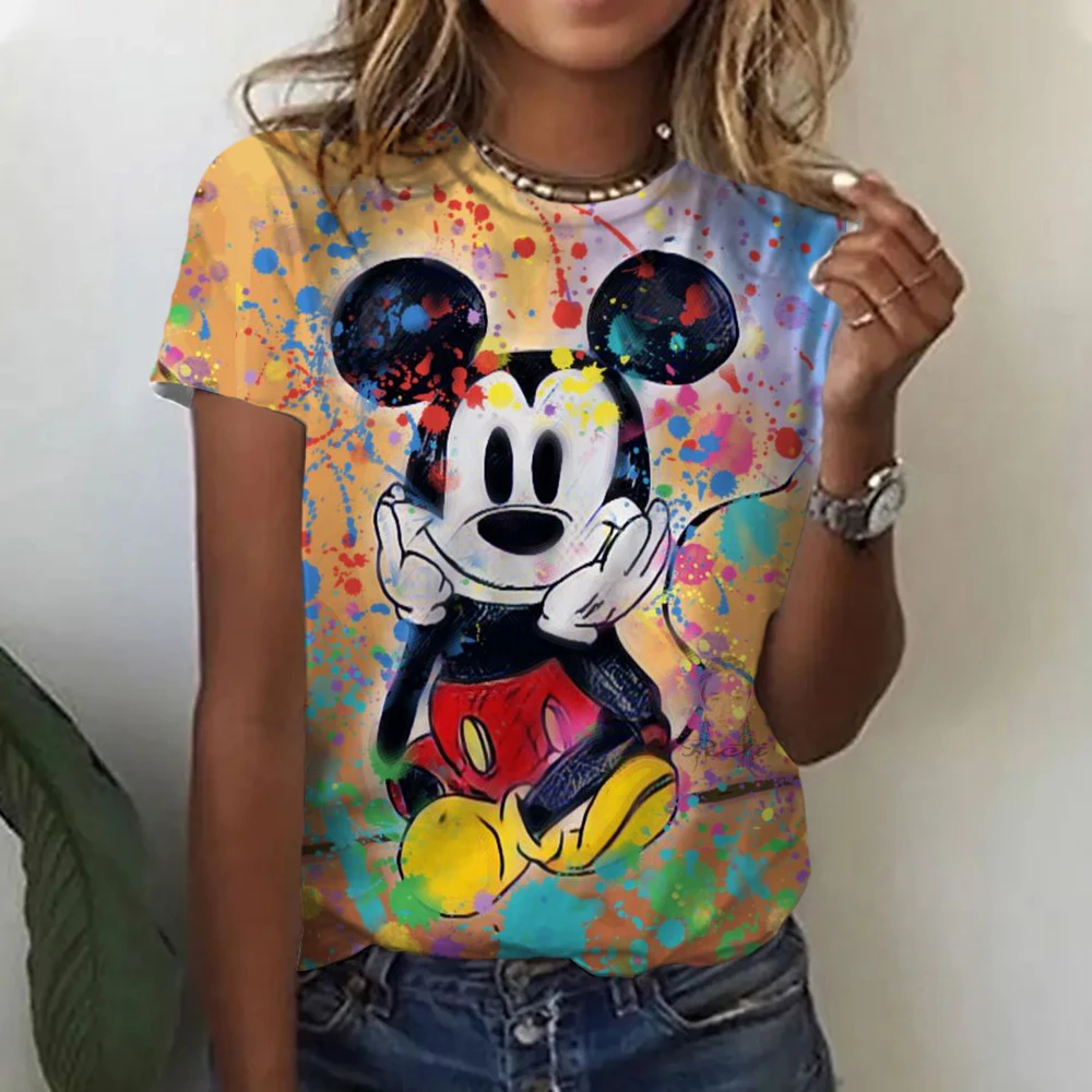 New-T-Shirts-Fashion-Disney-Mickey-Minnie-Mouse-Print-T-shirt-Women ...