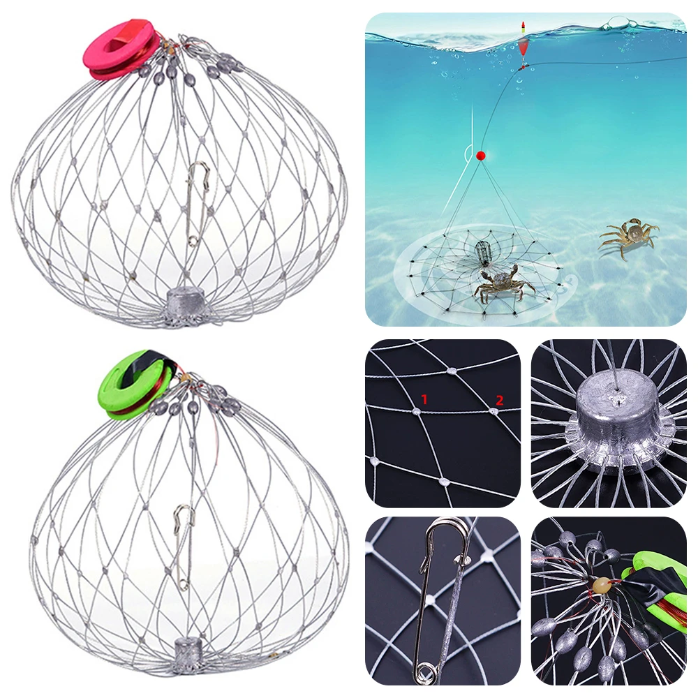 Fishing Crab Trap Net Automatic Open Closing Wire Fish Crab Cage ...