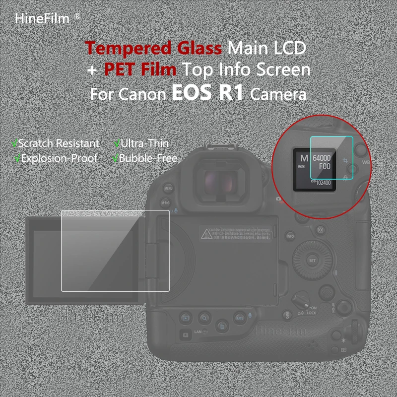 R1 Camera Tempered Glass Protective Film for Canon EOS R1 Camera Main ...