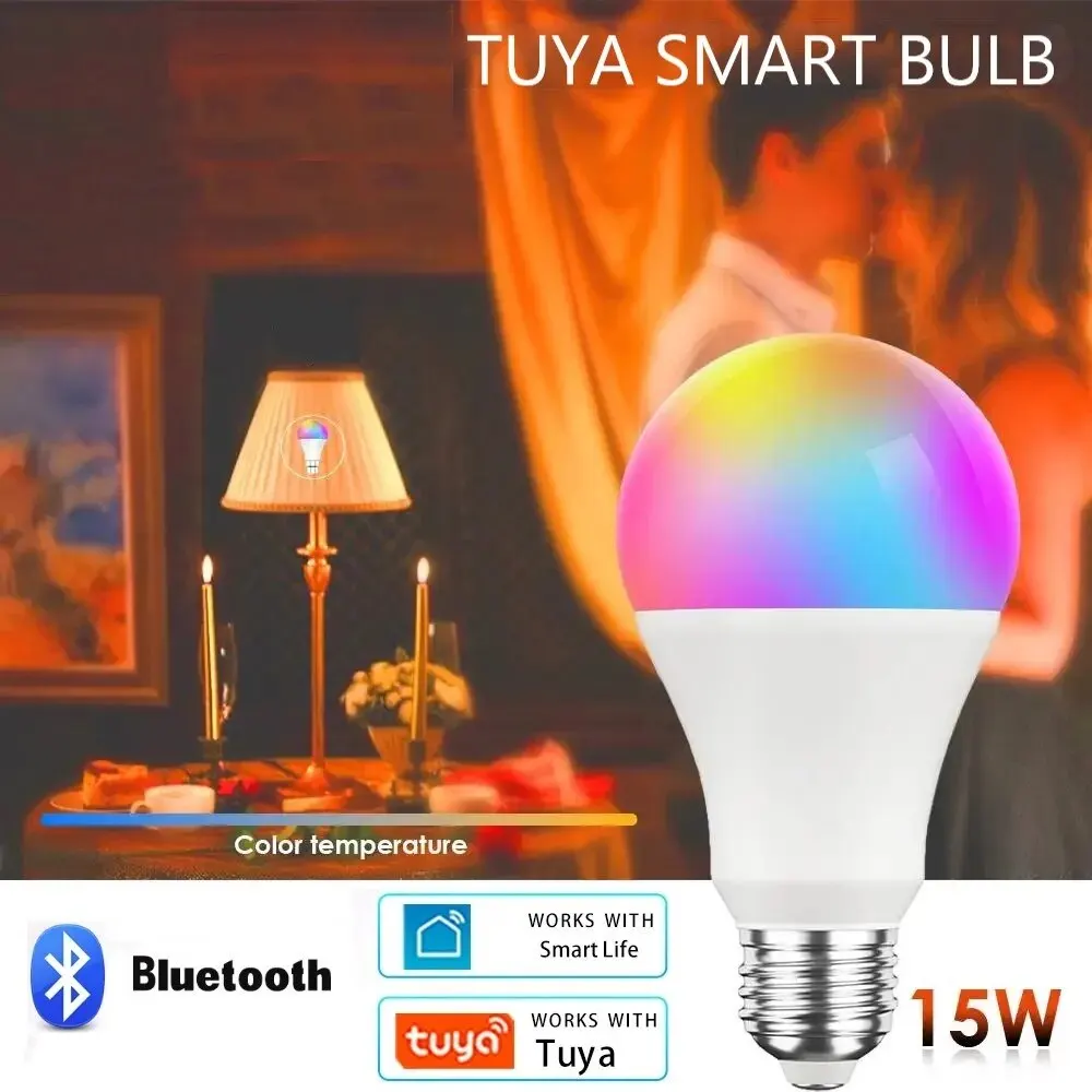 15W-E27-Tuya-LED-Bulb-Smart-Life-APP-Control-Dimmable-RGB-Color-Ampoule ...