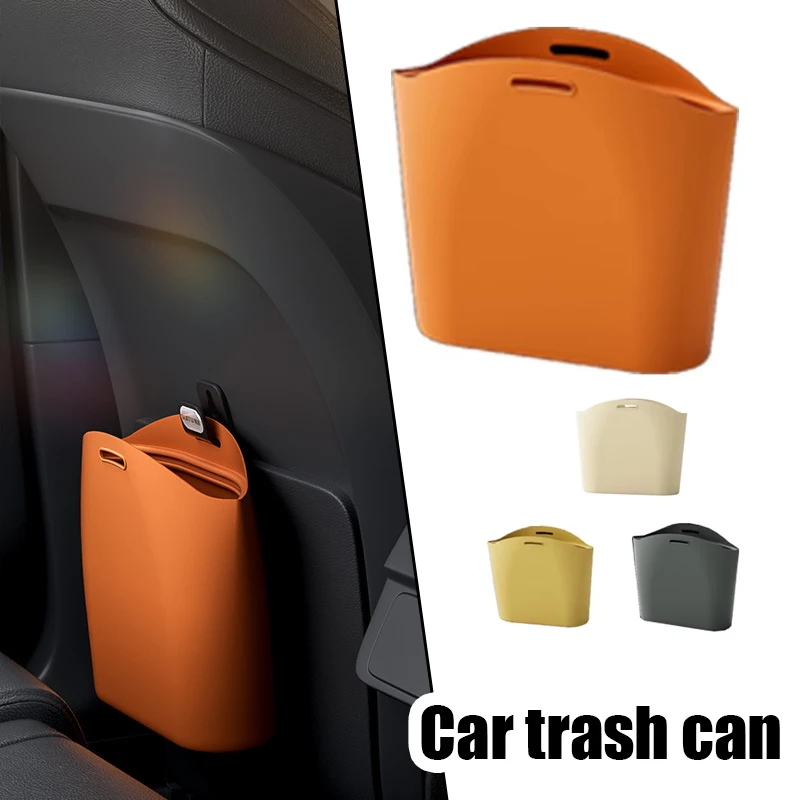 Silicone Car Trash Can Portable Hanging Waste Bin For Vehicle Storage ...