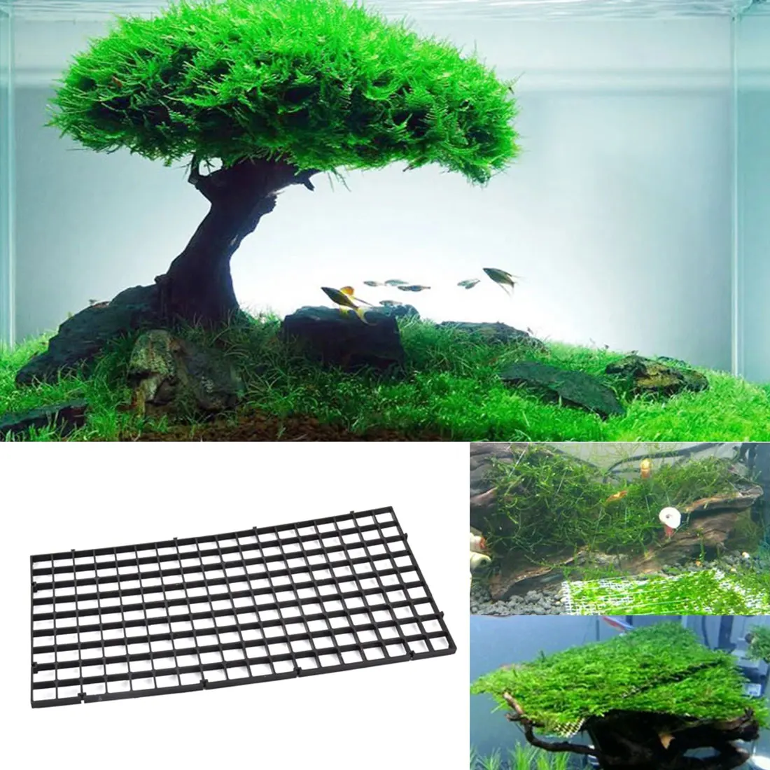 UXCELL-DIY-Aquarium-Water-Grass-Mesh-Pad-Fish-Tank-Aquatic-Moss-Wall ...