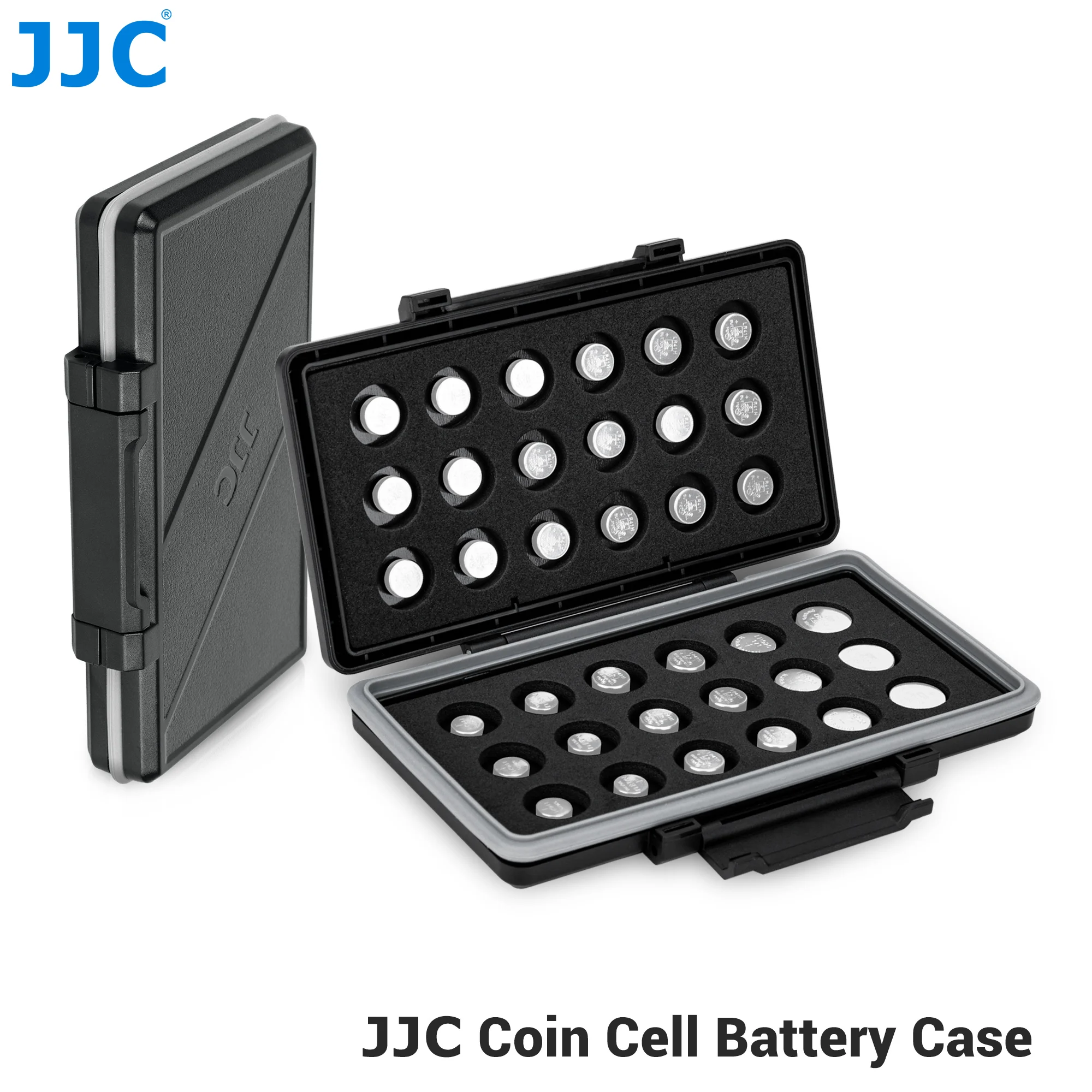 JJC 16 Slots Coin Cell Battery Case Holder Storage Water-Resistant Anti ...