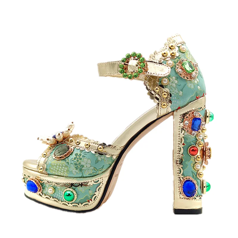 Luxury Designer Sandals Female Wedding Sandals Crystal Women's Platform ...