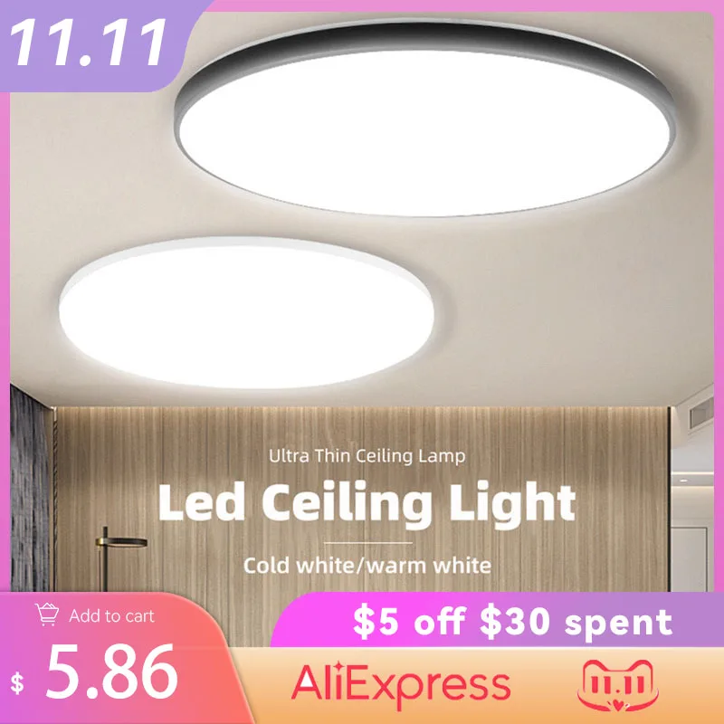 Ultra Thin Led Ceiling Lamp 18w 30w 50w Modern Panel Ceiling Lights For ...