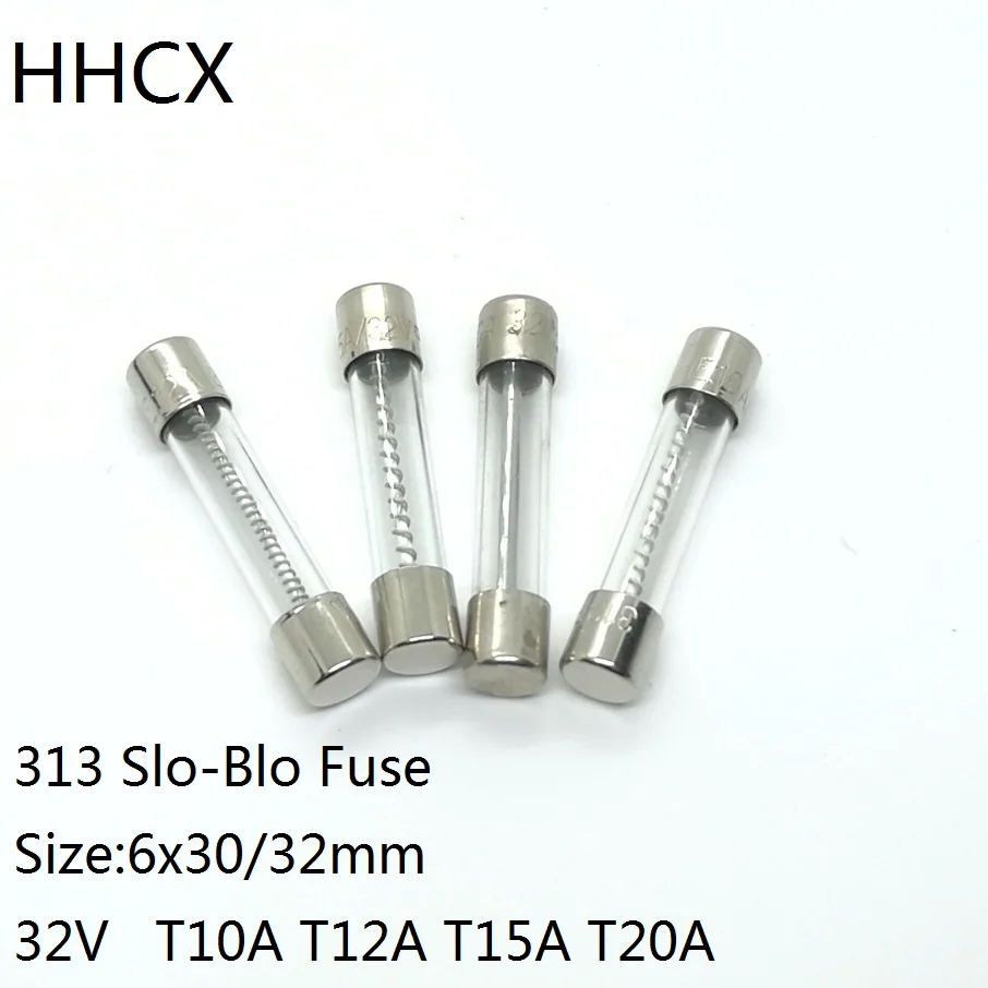 1-5PCS-LOT-6x30-32mm-313FUSE-Slow-Blow-Fuse-32V-10A-12A-15A-20A-Glass ...