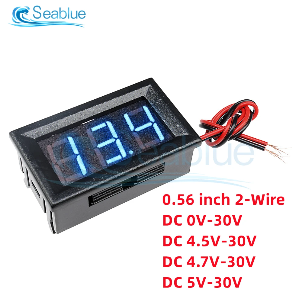 5Pcs-0-56-Digital-Voltmeter-DC-4-5V-to-30V-Digital-Voltmeter-Voltage ...
