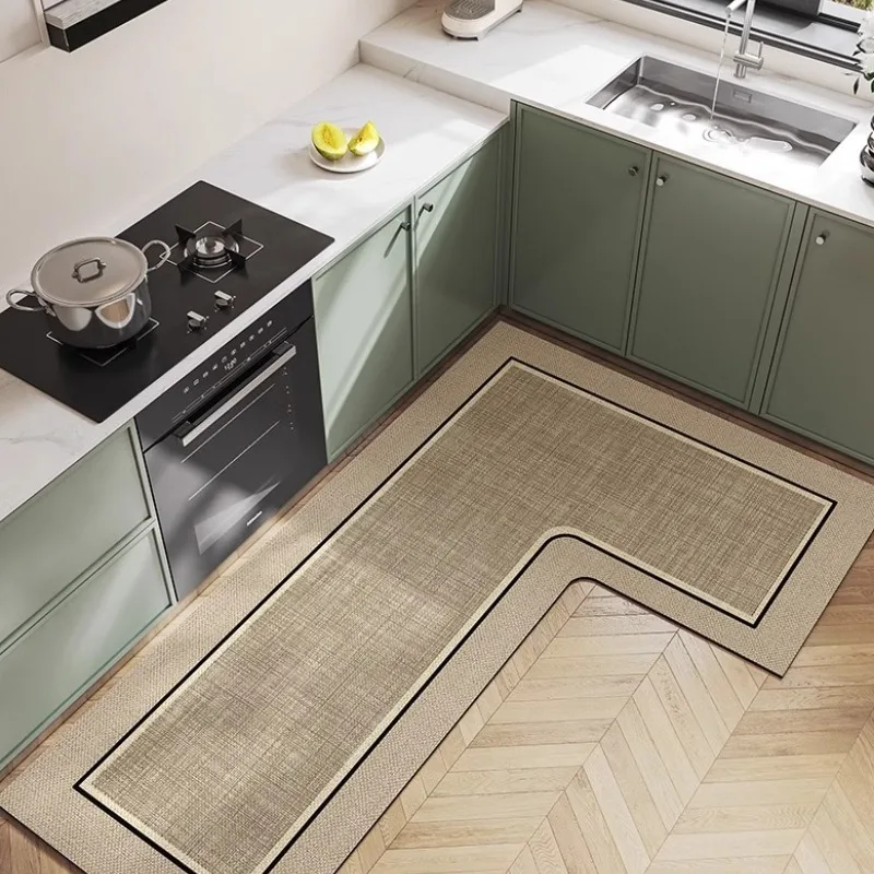 L-shaped-Modern-Kitchen-Floor-Mats-Non-slip-Oil-proof-PVC-Wipeable ...