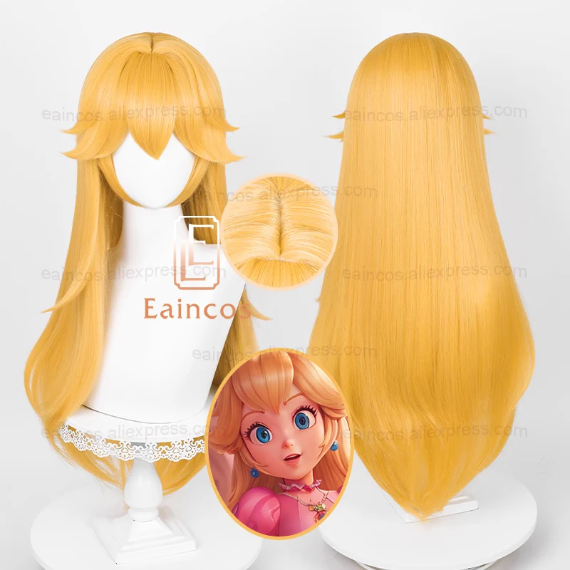 Princess-Peach-Cosplay-Wig-75cm-Long-Straight-Golden-Yellow-Wigs-Heat ...