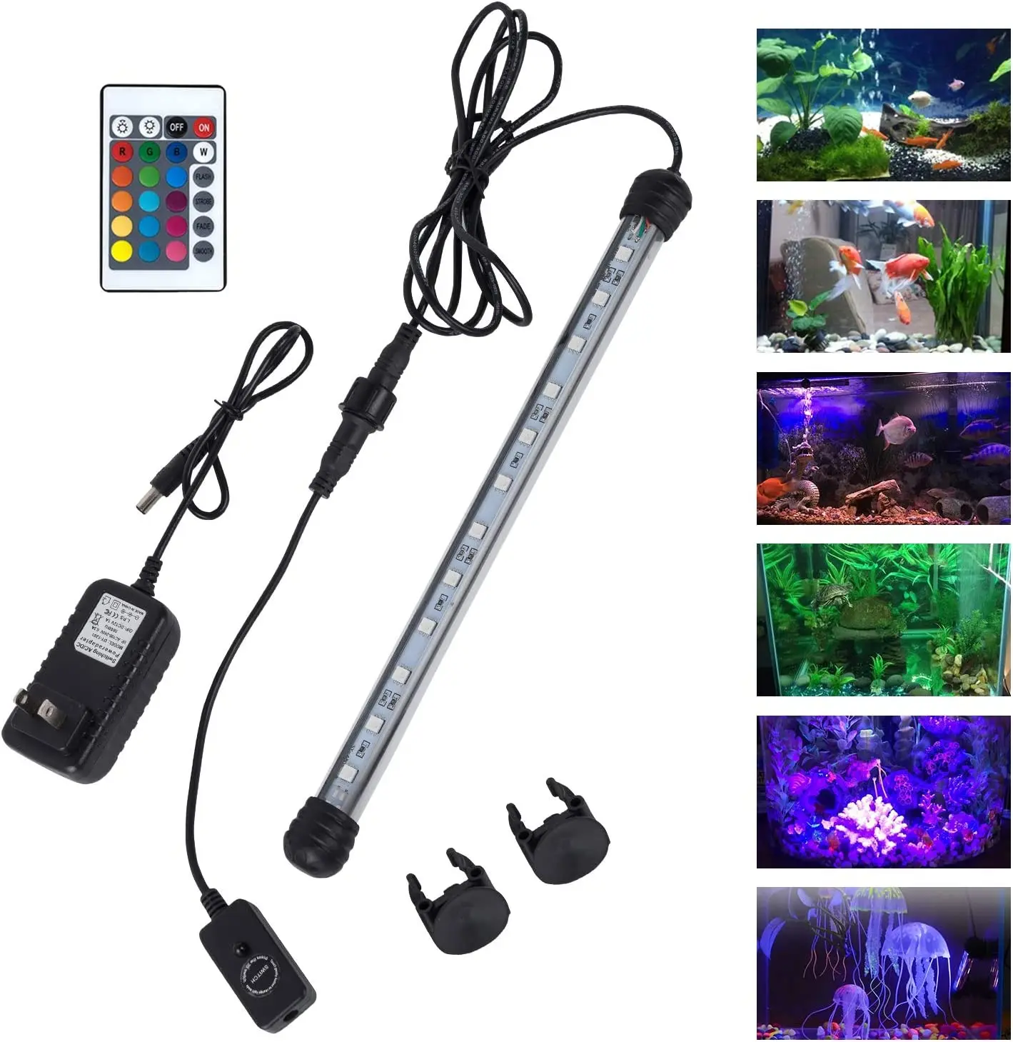 RGB Aquarium light Remote control diving lamp Colorful lamp lamp for ...