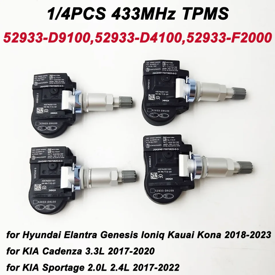 Tire Pressure Monitoring Sensor For Kia Hyundai 4PCS New 52933-D4100 ...