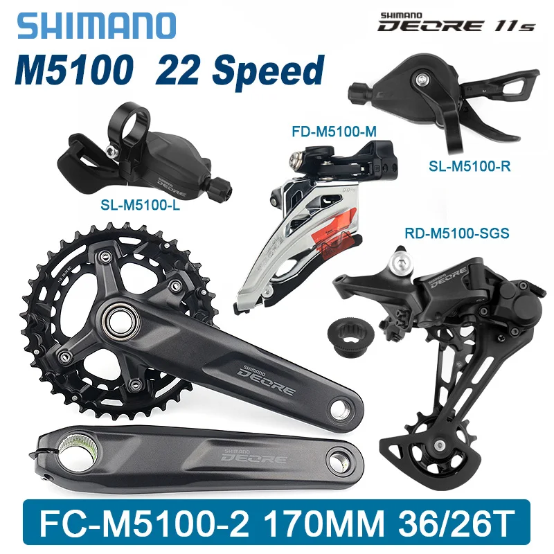 Shimano deore m5100 groupset 22 velocidade sl fd rd mountain bike shifter desviador 2x11 ...