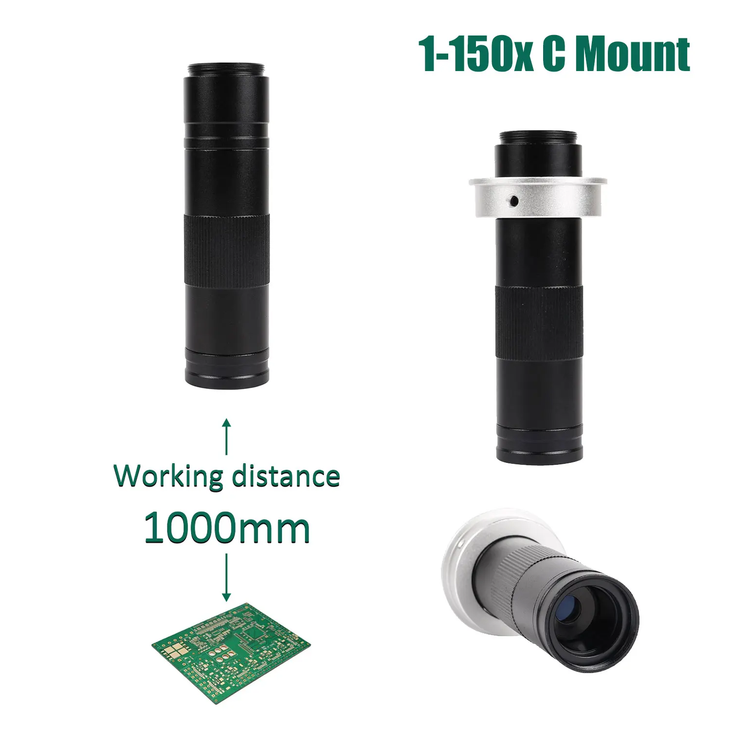 150x-Industry-Video-Microscope-Camera-C-Mount-Lens-150-Magnification ...