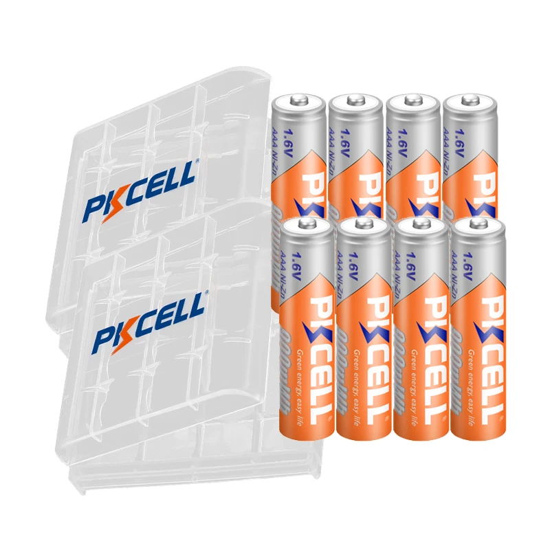 8PC PKCELL AAA Ni-Zn Rechargeable batteries NIZN 900mWh 1.6V AAA ...
