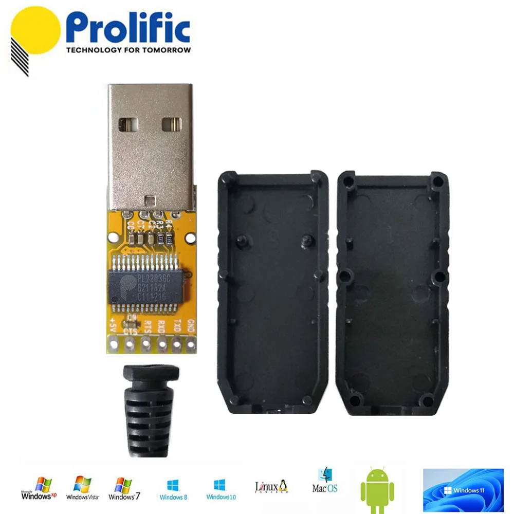 Prolific-PL2303GC-USB2-0-RS232-Adapter-PCB-for-MCU-CPU-PLC-Program ...