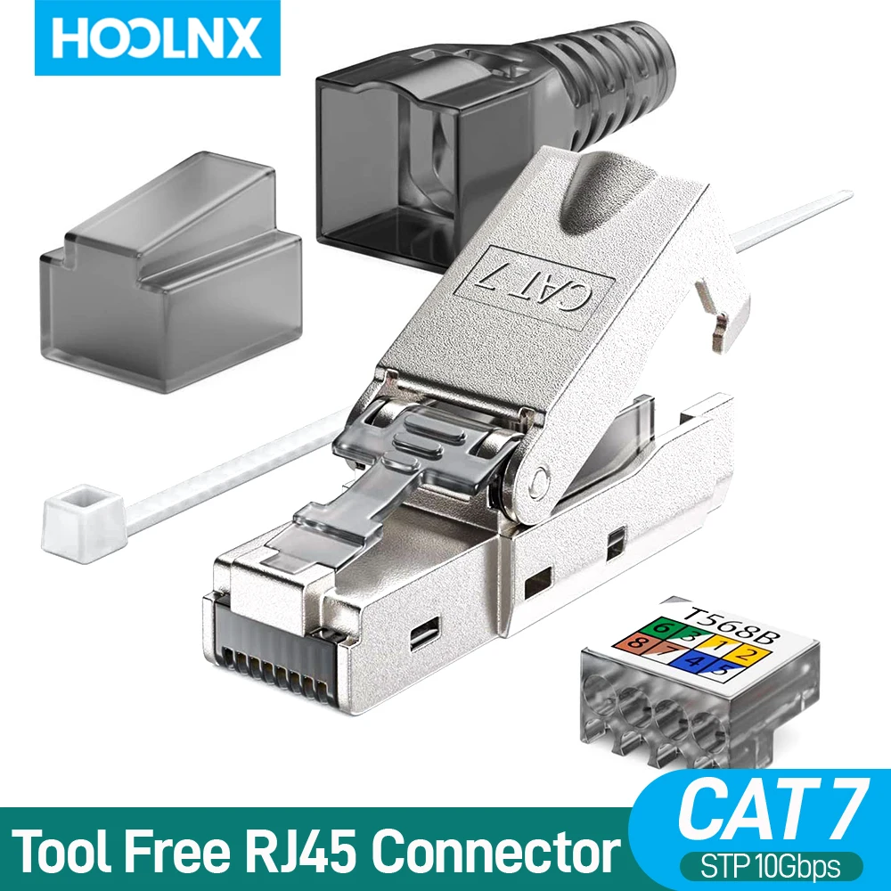 Hoolnx-Herramienta de enchufe Modular CAT6A CAT7 CAT8 RJ45, conector RJ45 de terminación de ...