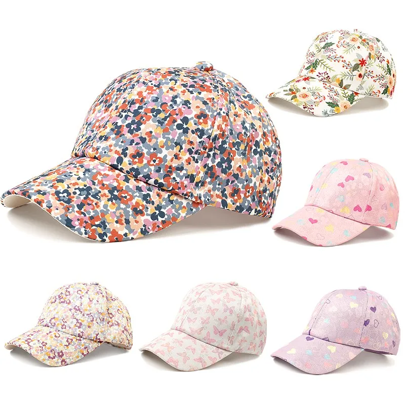 Kids-Flower-Prints-Children-Snapback-Caps-Baseball-Cap-With-Spring ...