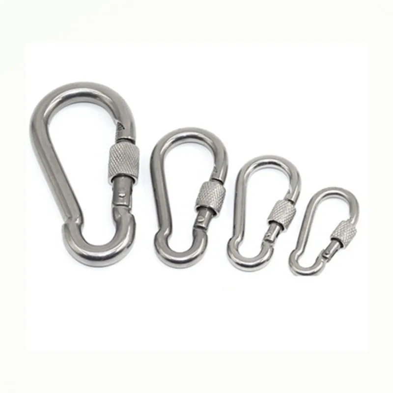 M6/M8/M10 Multifunctional 304 Stainless Steel Spring Snap Carabiner ...