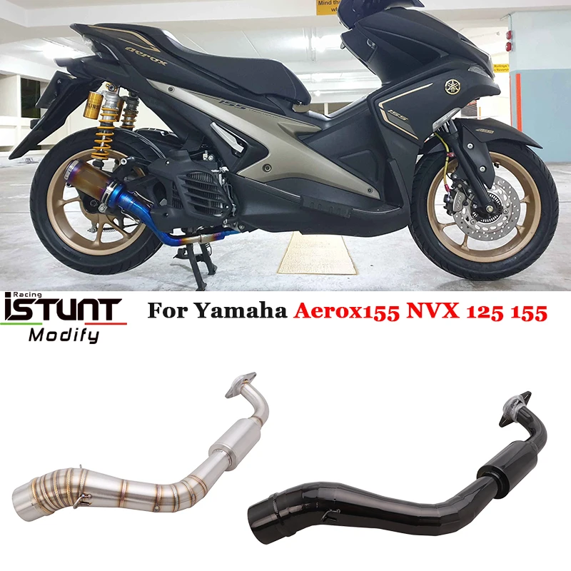 Motorcycle-Scooter-Exhaust-Escape-Modify-Front-Link-Pipe-51mm-Muffler ...