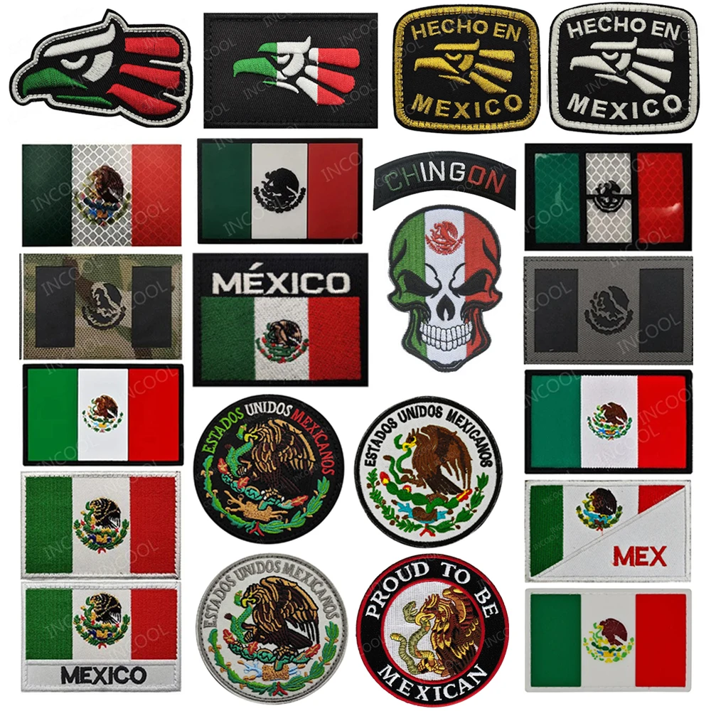 Mexico-Flag-IR-Reflective-Infrared-Patches-Mexican-Flags-Embroidered ...