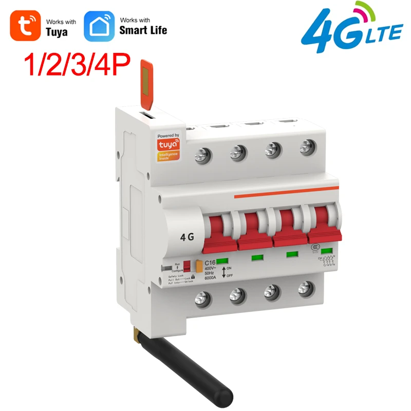 4g Sim Card Lte Circuit Breaker Switch,1 2 3 4 Phase Din Rail Wifi ...