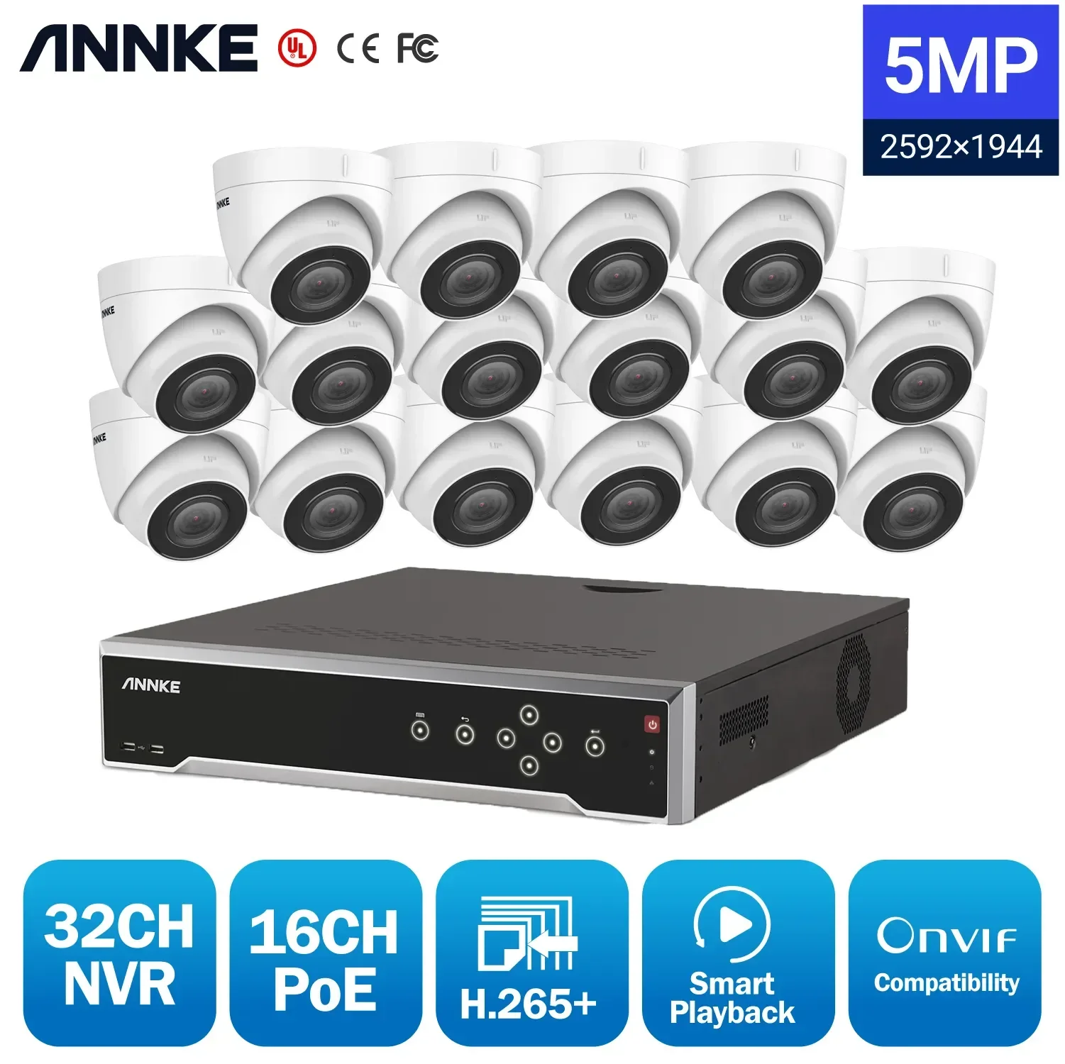 ANNKE-32CH-5MP-Ultra-HD-POE-Network-Video-Security-System-12MP-H-265 ...