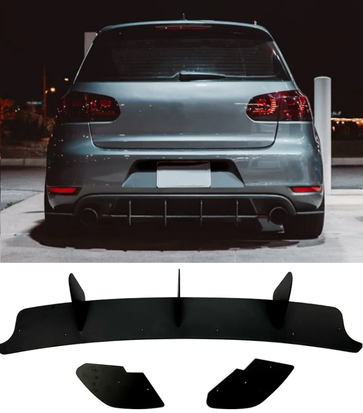Car Rear Bumper Lip Diffuser Spoiler Splitter for VW Golf 6 MK6 GTI 2008 2009 2010 2011 2012 2013