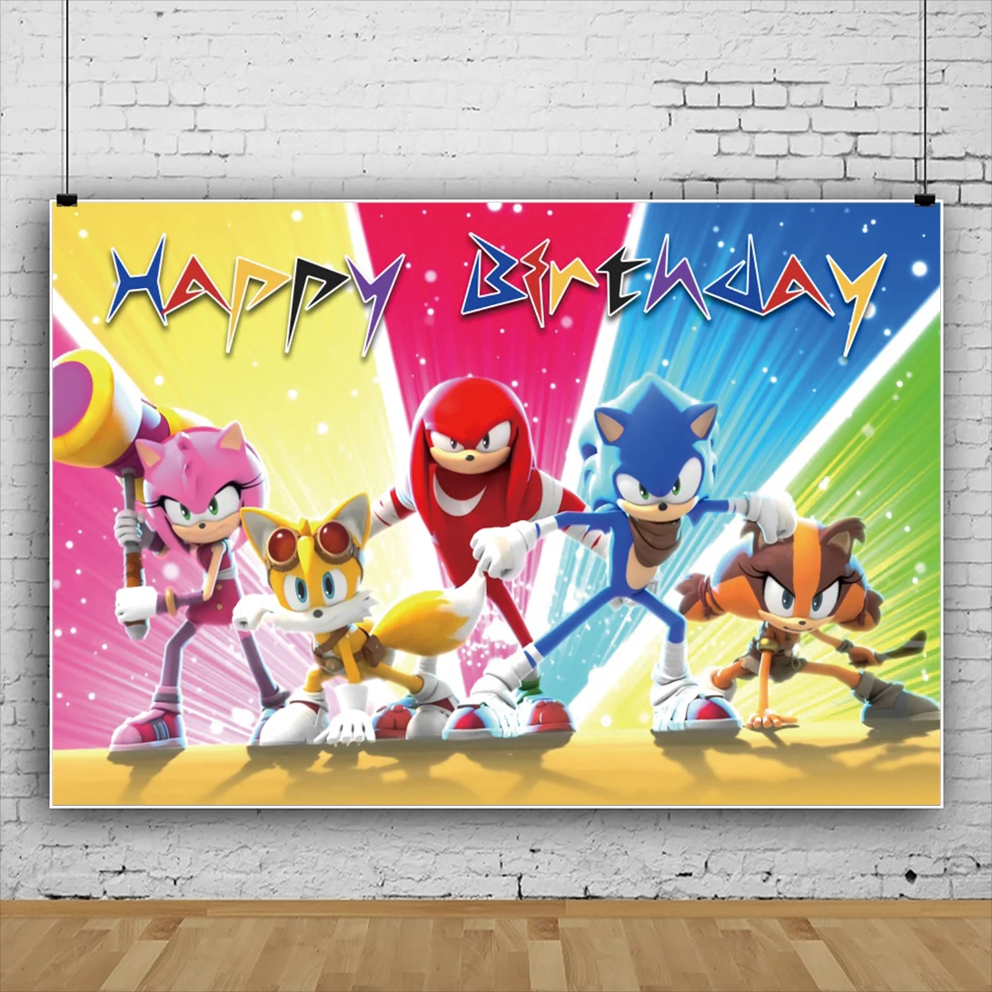 Fondo fotográfico con sombra de Sonic The Hedgehog, suministros para ...