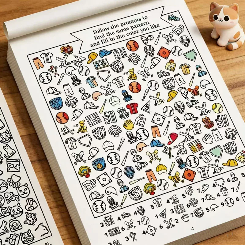 32 Pages Search and Find Activity Book | Look and Color Find Book for ...