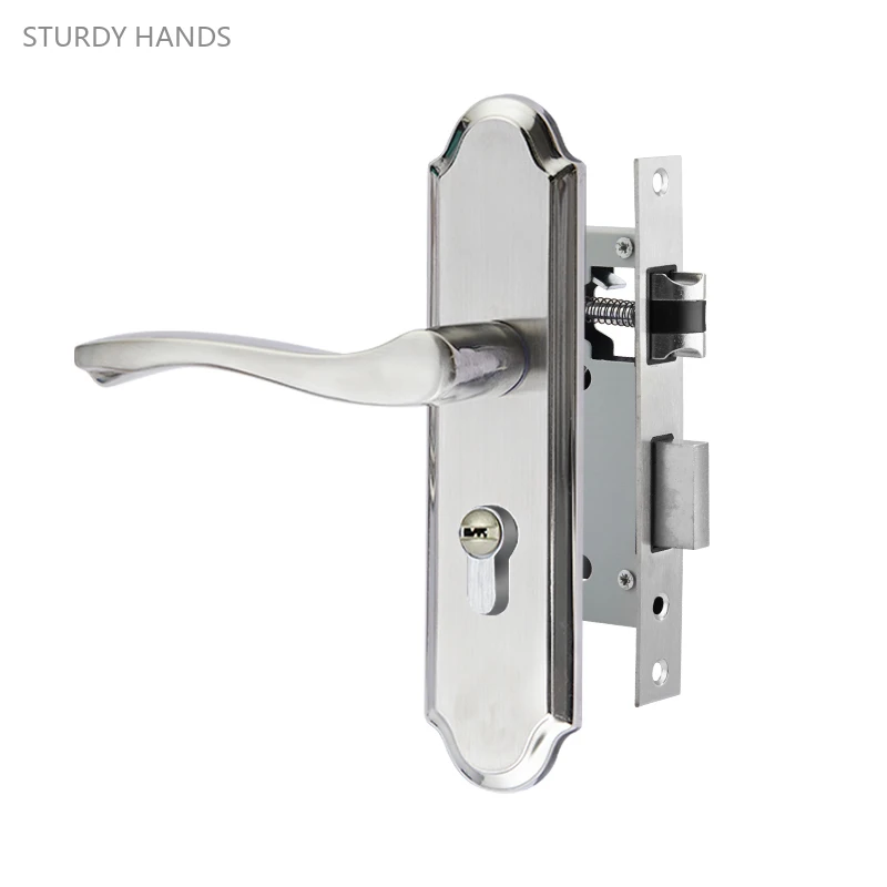 1-set-of-stainless-steel-panel-copper-lock-core-silent-door-lock ...