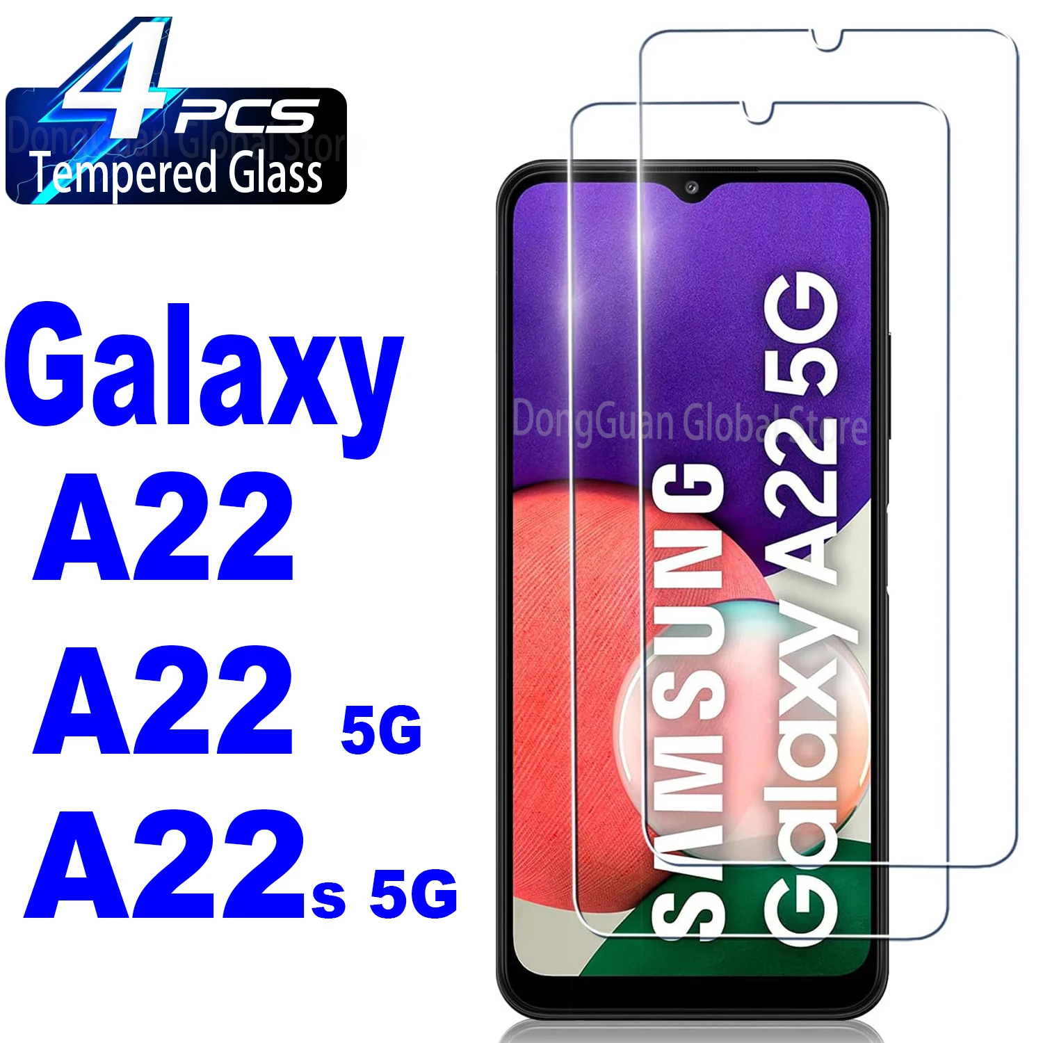2/3/4Pcs 9H Tempered Glass For Samsung Galaxy A22 A22s 5G Screen ...