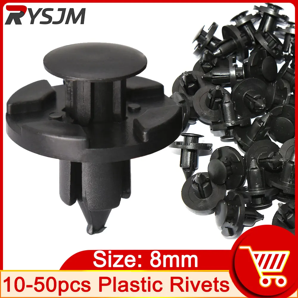 8mm-Hole-Door-Rivet-Plastic-Clip-10-50pcs-Fasteners-Black-Cars-Lined ...