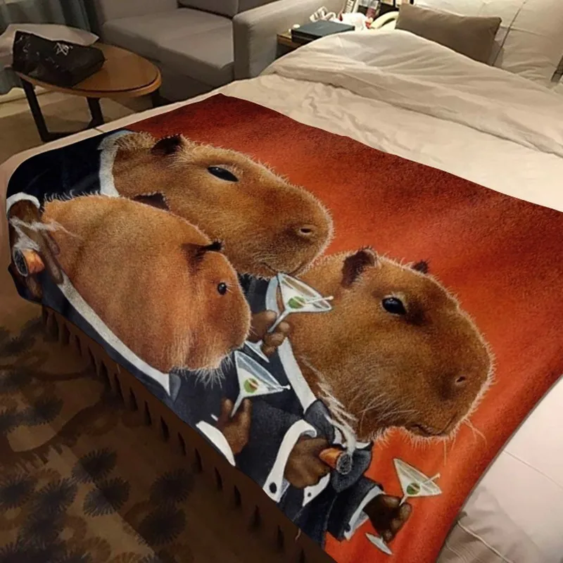 Capybara-Club-Funny-Humor-Soft-Flannel-Throw-Blanket-Living-Room ...