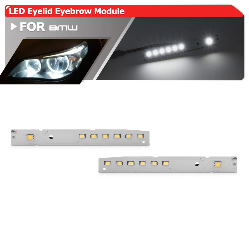 2PCs White Led Eyelid Eyebrow Module For BMW E60 LCI 5 Series 528i 535i ...