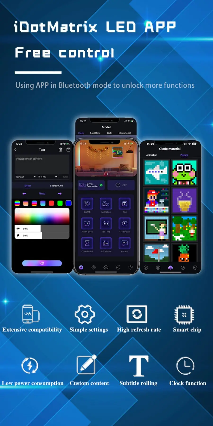 Newstyle Smart LED Pixel Display 16x16 / 32x32 Black | AliExpress