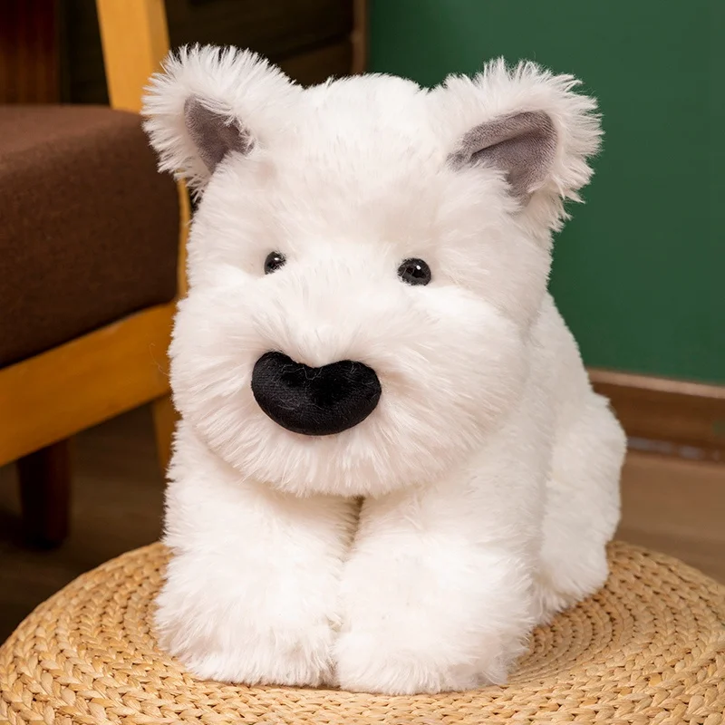 Cachorro-Kawaii-Fofo-Cabelo-Brinquedo-de-Pel-cia-Terrier-Branco-Animais ...