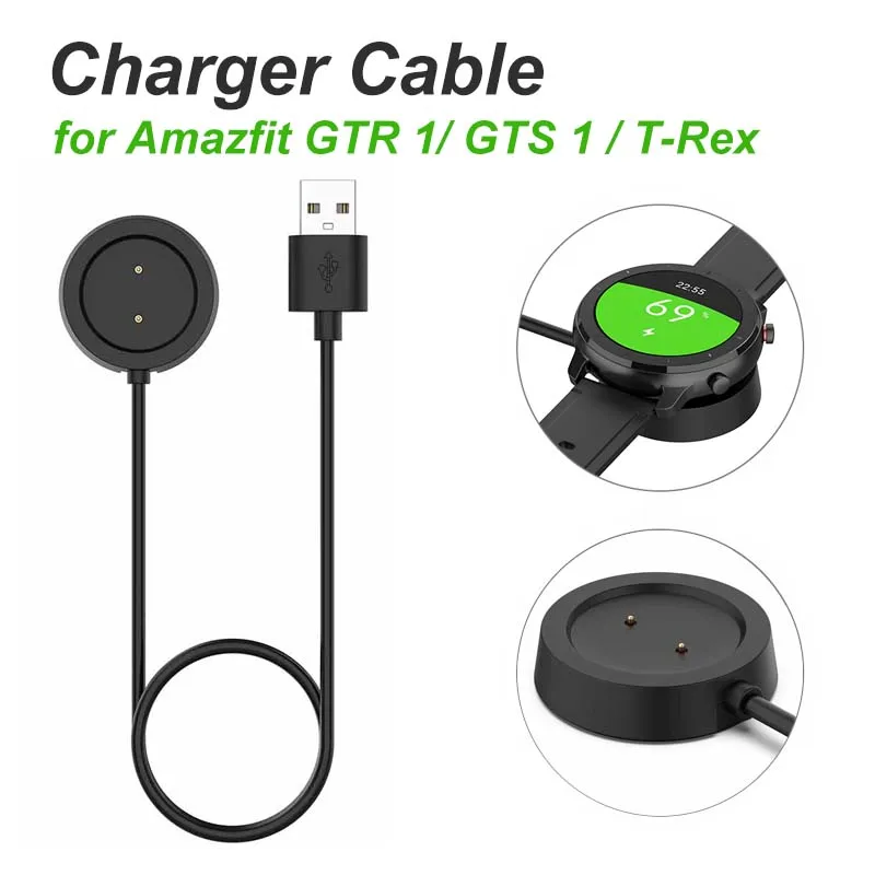 for Amazfit GTR/GTS/T-Rex 42mm 47mm Charger Cable 1M USB Charger Cradle ...