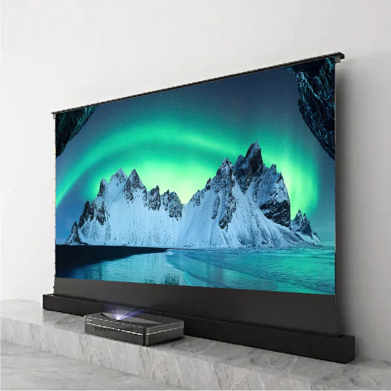 New-Launch-84-Inch-Motorized-Electric-Tab-Tension-Floor-Rising-Screen ...