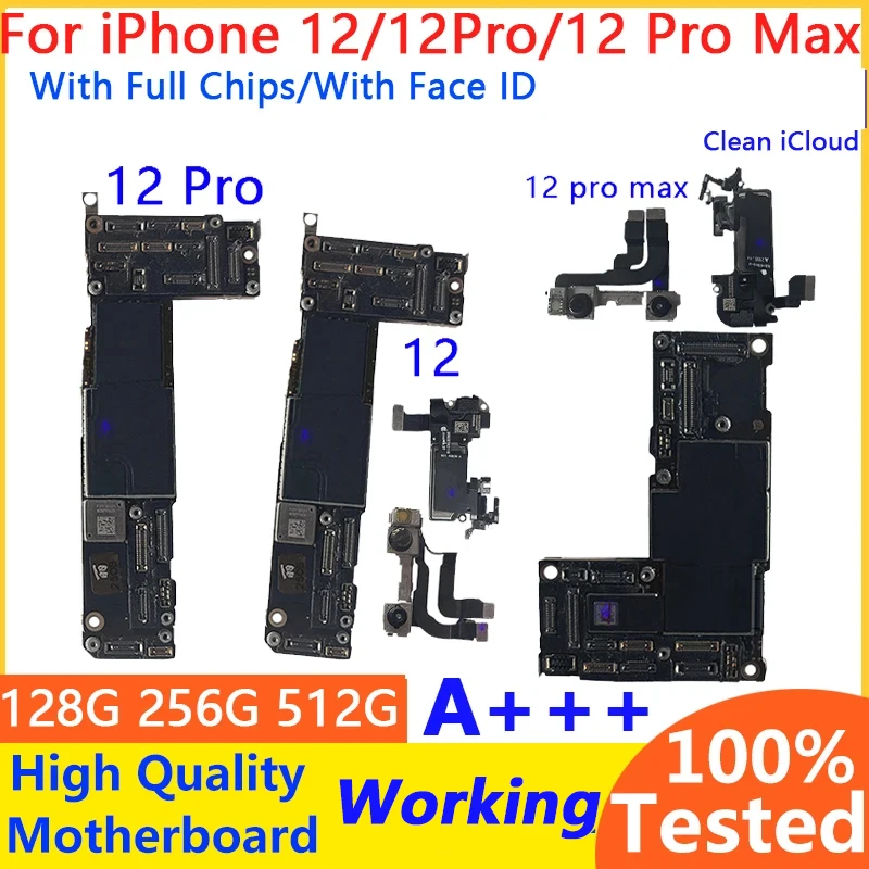 Working-Tested-For-iPhone-12-12Pro-12-Pro-Max-Motherboard-With-Face-ID ...